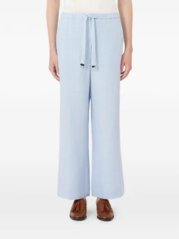 Max Mara Wide Leg Linen Trousers - Multicolor