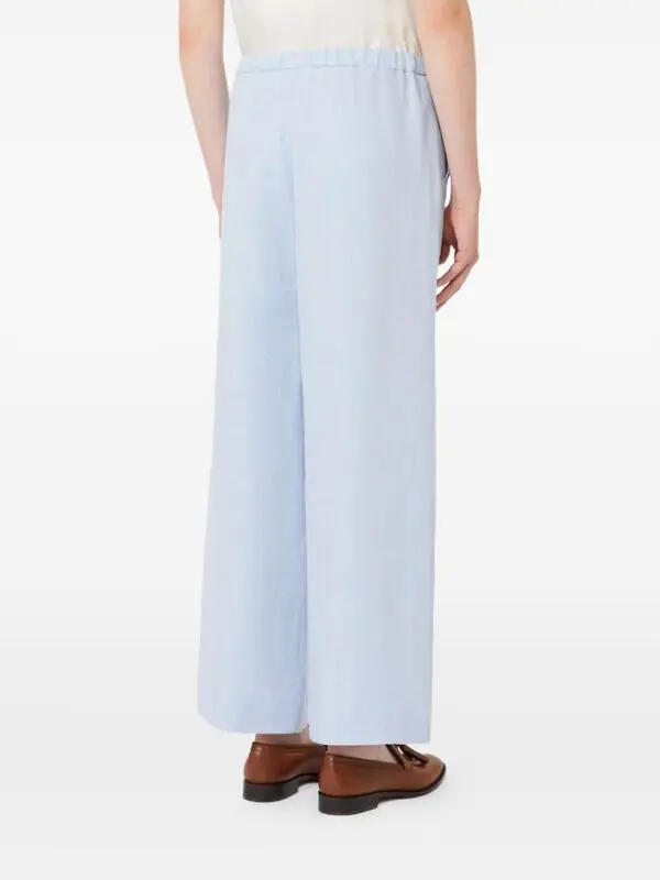 Max Mara Wide Leg Linen Trousers - Multicolor