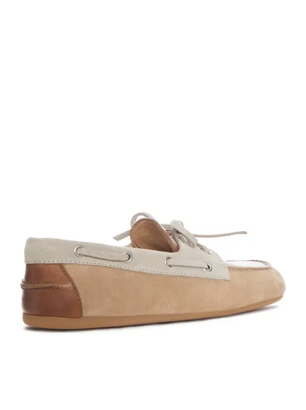 Miu Miu Unlined Leather And Suede Loafers - Multicolor