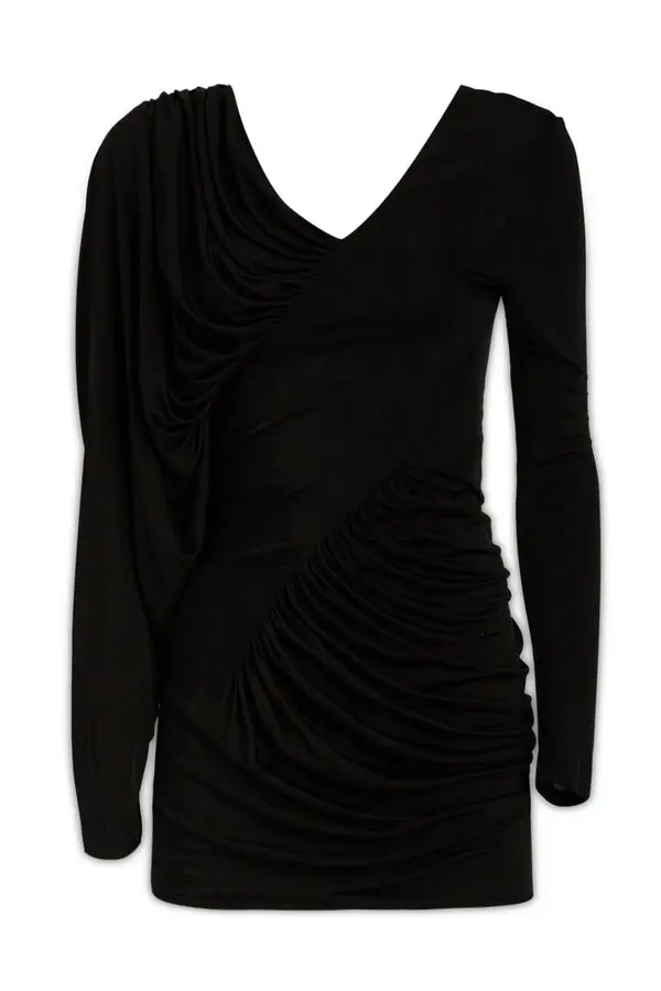 Saint Laurent Asymmetrical Ruched Dress
