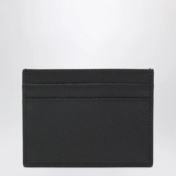 Dolce & Gabbana Dauphine Leather Card Holder With Logo Plaque - Black