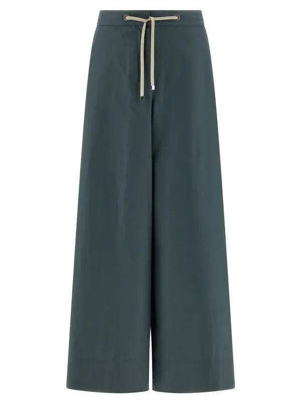 Max Mara S Mmgufo' Cotton Poplin Wide Leg Pants - Blue