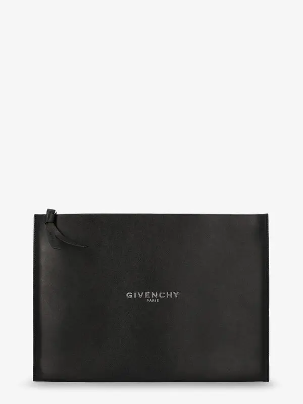 Givenchy Leather Clutch Bag With Logo - Black