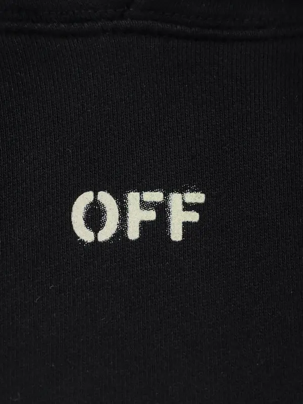 Off-White Cotton Logo Hoodie - Black