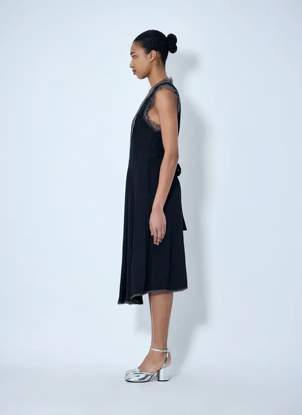MAISON MARGIELA Lace Trim Midi Dress