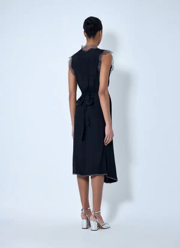 MAISON MARGIELA Lace Trim Midi Dress