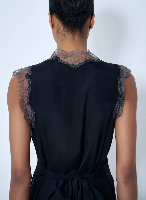 MAISON MARGIELA Lace Trim Midi Dress