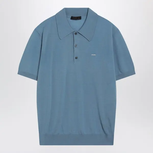 Prada Air-force Combed Wool Polo Shirt