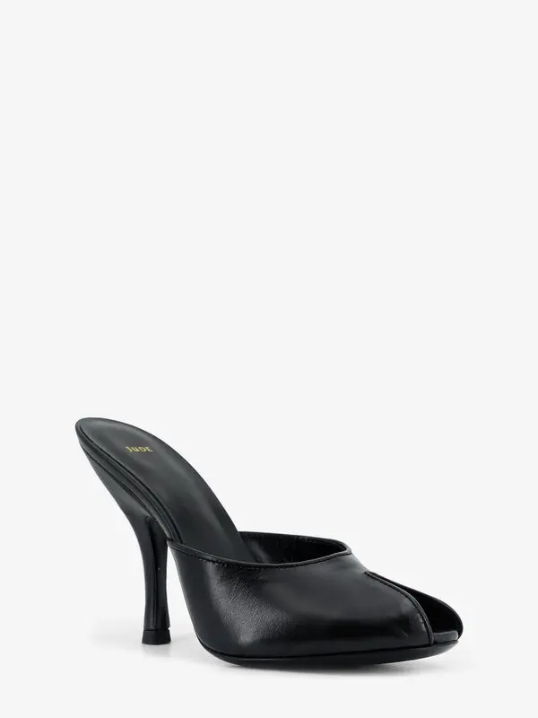 JUDE Leather Date Mule Sandals - Black