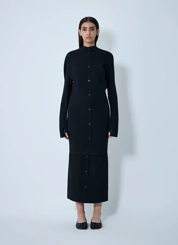 Issey Miyake Ruched Construction Shirt - Black