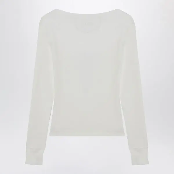 Chloé Cotton Jersey Henley Top With Logo Detail