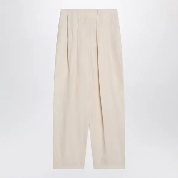 Stella McCartney Wide Leg Linen Blend Pants - White