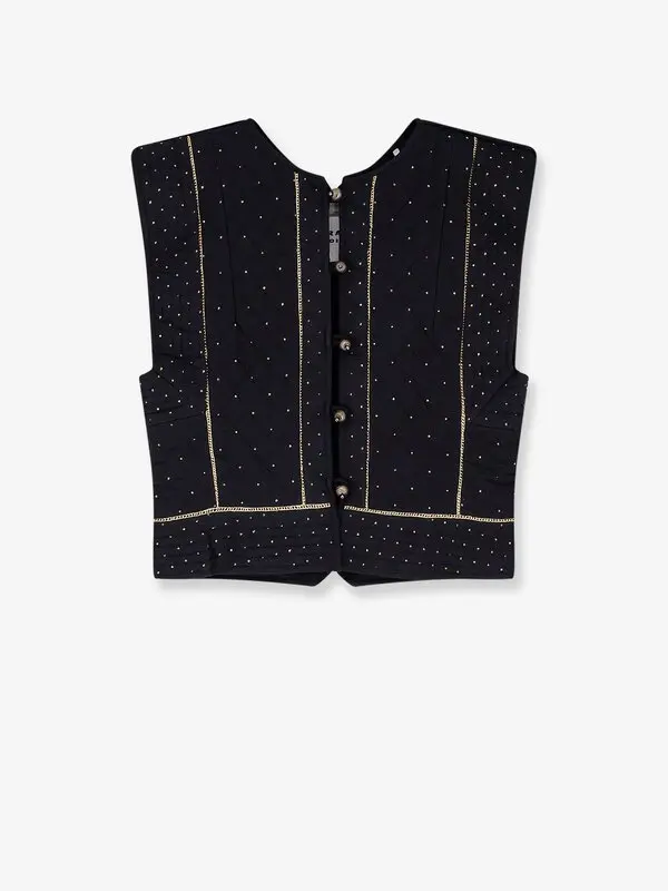 Isabel Marant Étoile Padded Quilted Vest With Lurex Trim - Black