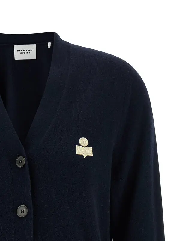 Isabel Marant Étoile Karina' Mélange Cotton And Wool Blend Cardigan - Blue