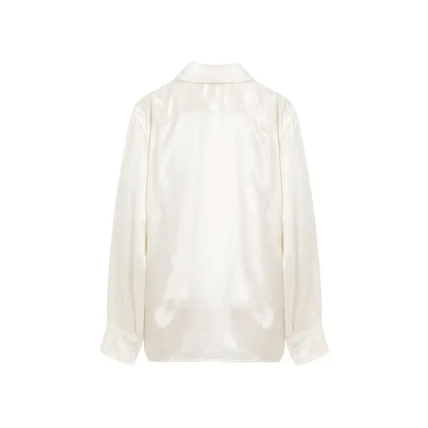 JIL SANDER Viscose Blend Satin Shirt With Branded Button Detail