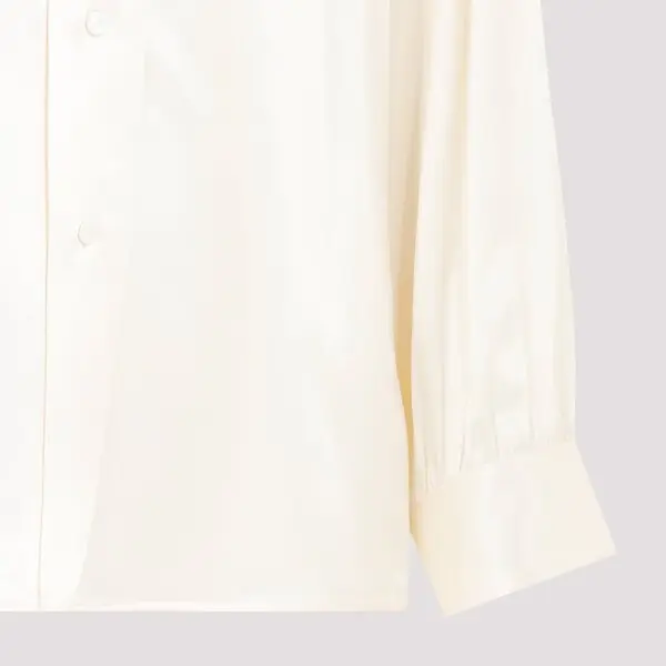 JIL SANDER Viscose Blend Satin Shirt With Branded Button Detail