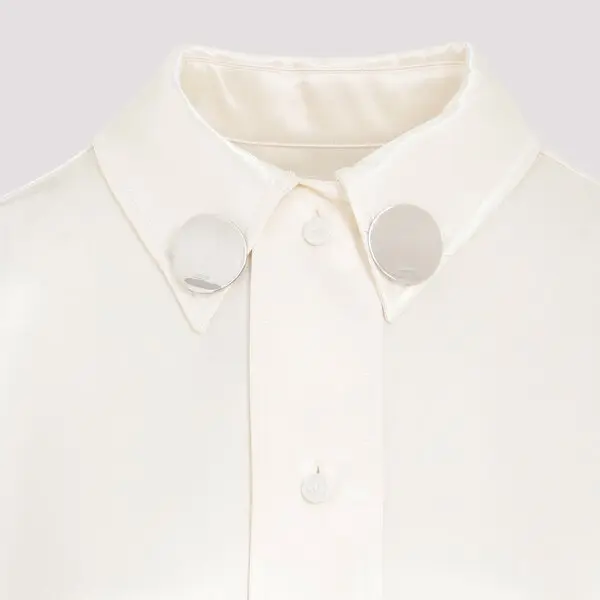 JIL SANDER Viscose Blend Satin Shirt With Branded Button Detail