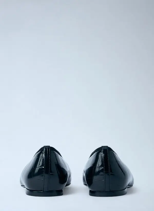 TOTEME Croc-embossed Leather Ballerina Flats