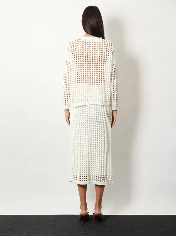 Max Mara Perforated Cotton Skirt