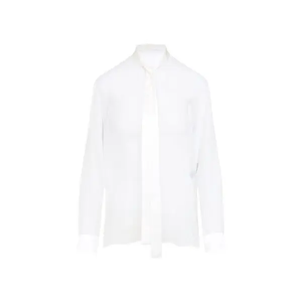 Dolce & Gabbana Silk Shirt With Front Bow Detail - White
