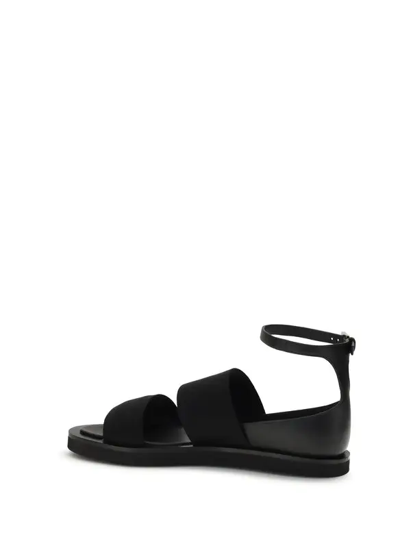 Max Mara Leather Sandals With Buckle Fastening