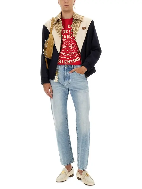 Valentino Garavani T-shirt With Chat De La Maison Print - Red