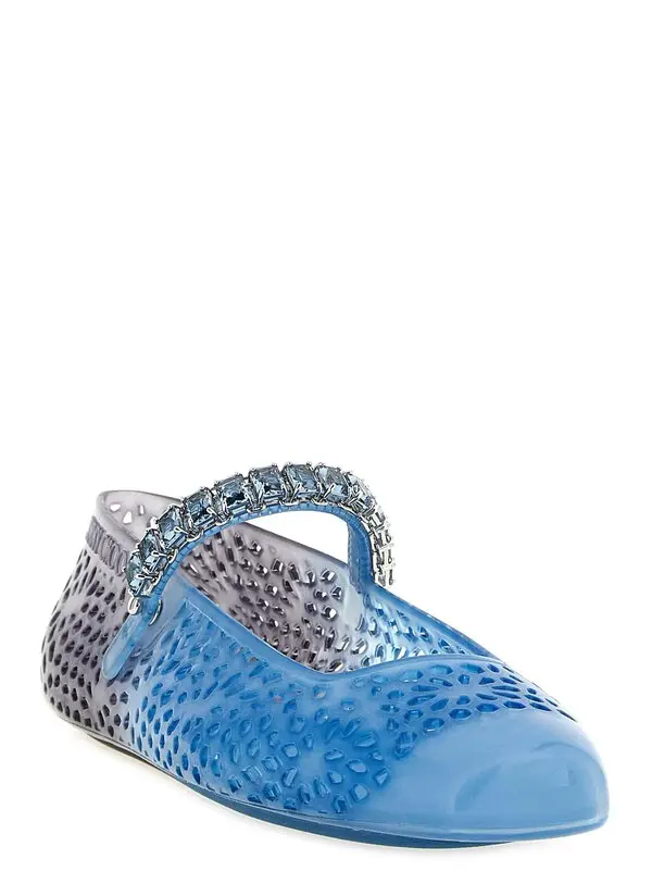 JIMMY CHOO The Jelly' Ballet Flats With Crystal Strap - Blue