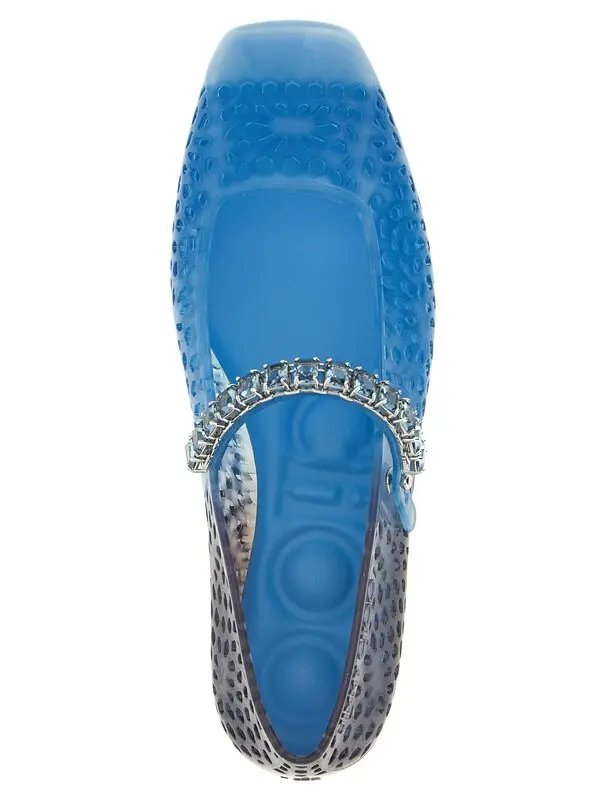 JIMMY CHOO The Jelly' Ballet Flats With Crystal Strap - Blue