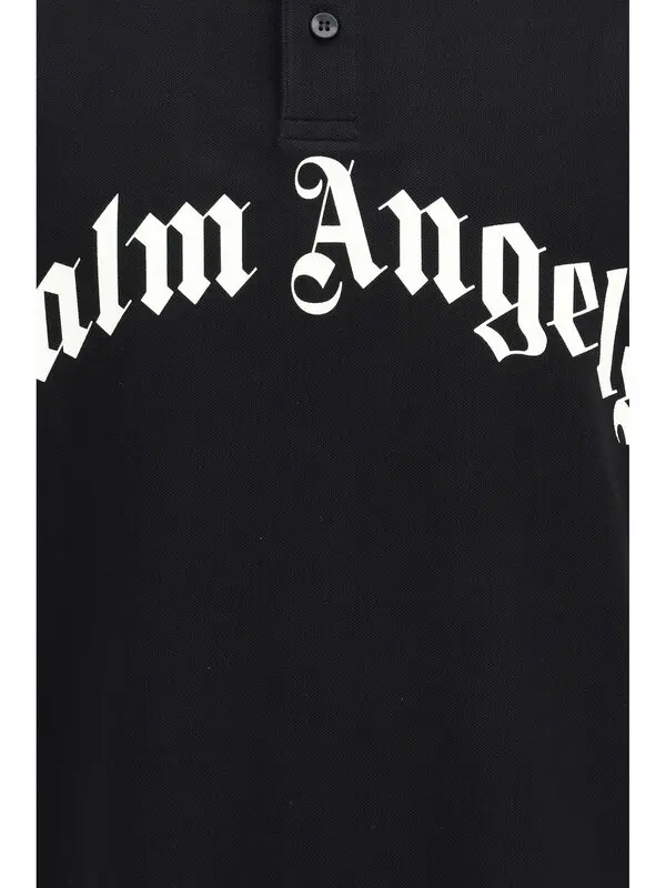 Palm Angels Curved Logo Polo - Black