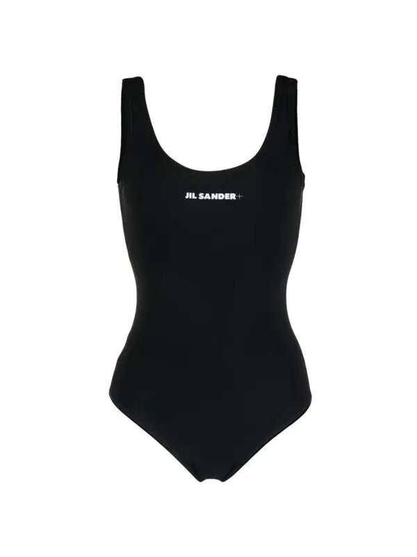 JIL SANDER One Piece Swimsuit With Logo - Black