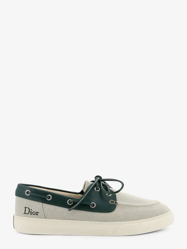 Dior Dioriviera Canvas And Leather Loafers - Green