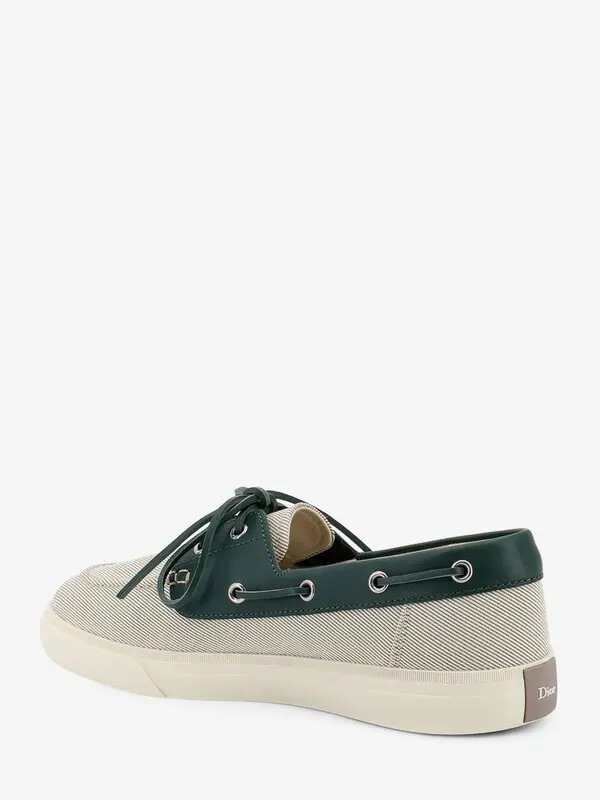 Dior Dioriviera Canvas And Leather Loafers - Green