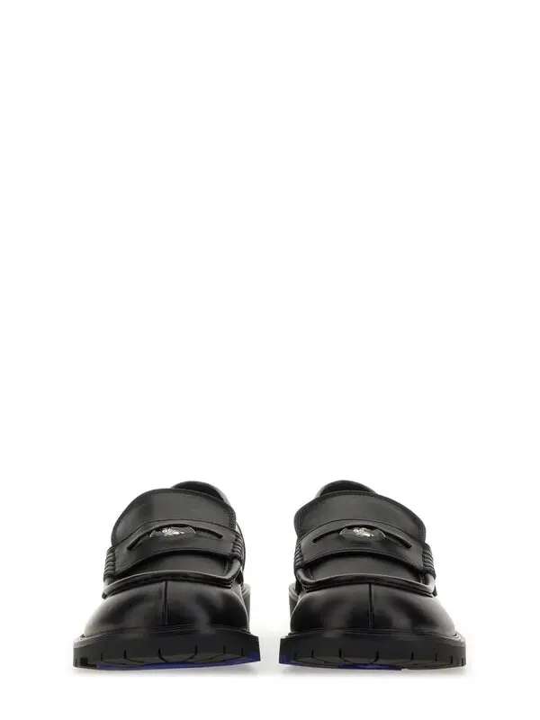 Burberry Calf Grain Leather Loafers