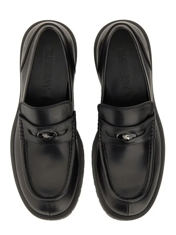 Burberry Calf Grain Leather Loafers