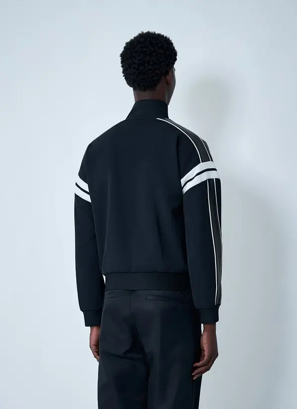 WALES BONNER Leather Logo Motif Bomber Jacket