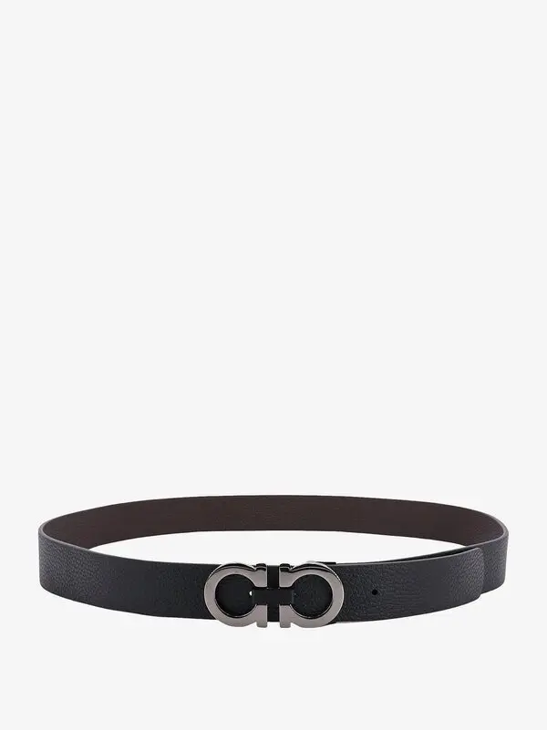 FERRAGAMO Reversible Grained Leather Belt - Multicolor
