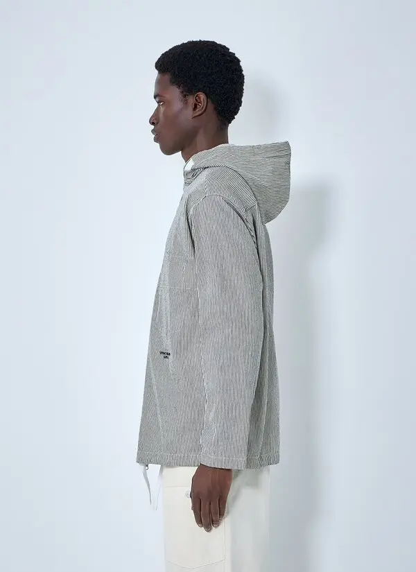 Stone Island Striped Cotton Hooded Zip Jacket