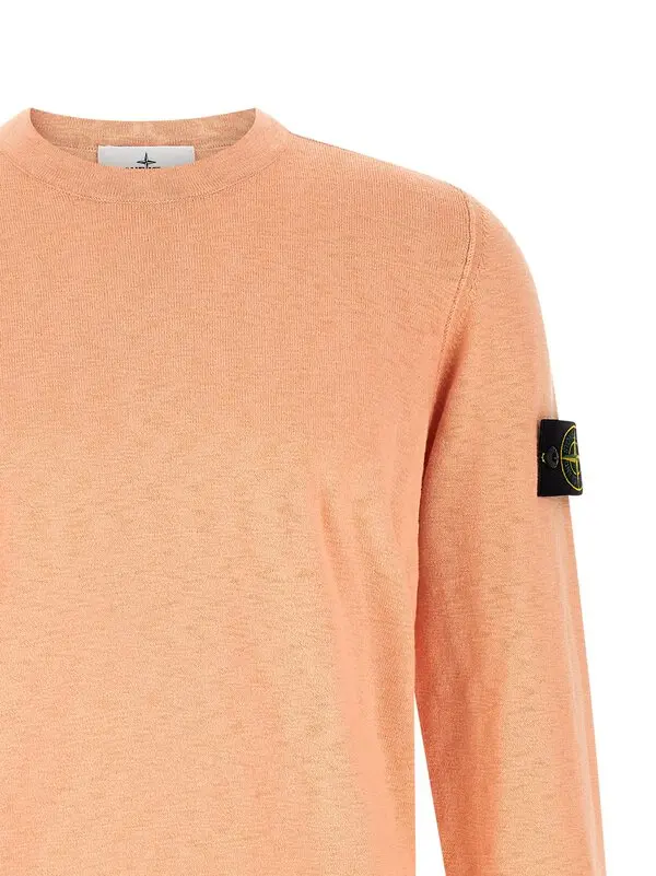 Stone Island 5100052 Fine Knit Cotton And Nylon Blend Sweater - Pink