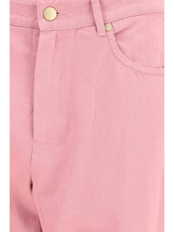 Max Mara Cotton And Linen Blend Pants - Pink