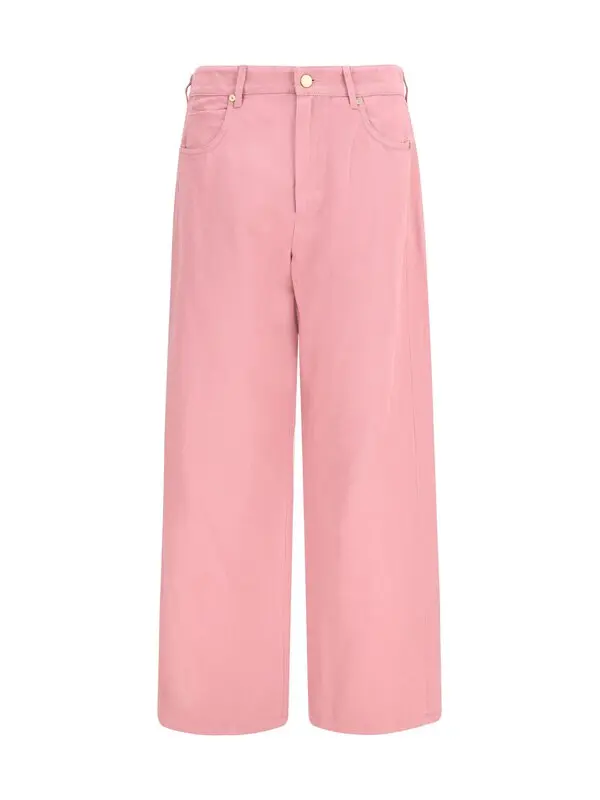 Max Mara Cotton And Linen Blend Pants - Pink