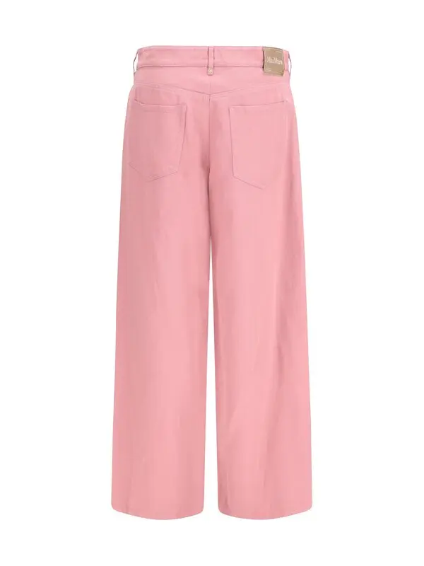 Max Mara Cotton And Linen Blend Pants - Pink