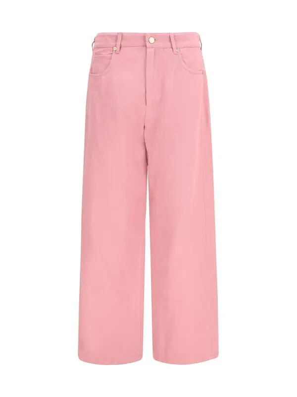 Max Mara Cotton And Linen Blend Pants - Pink
