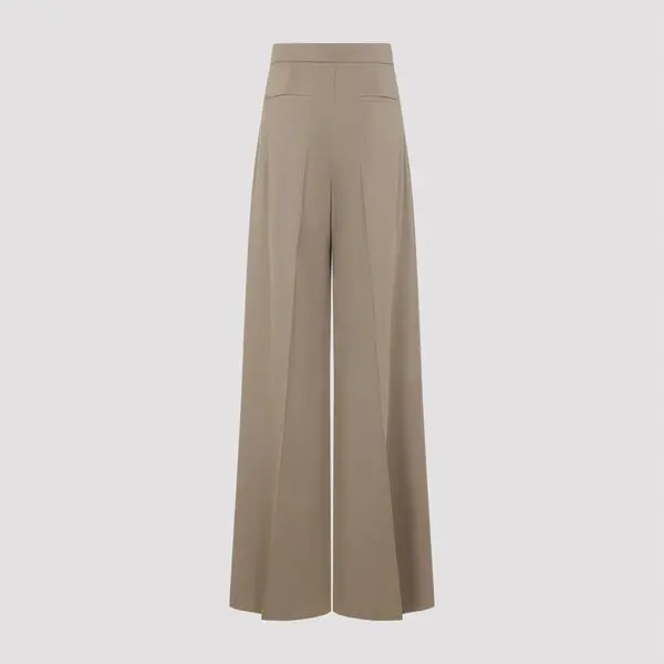 Max Mara Wool Wide Leg Trousers - Multicolor