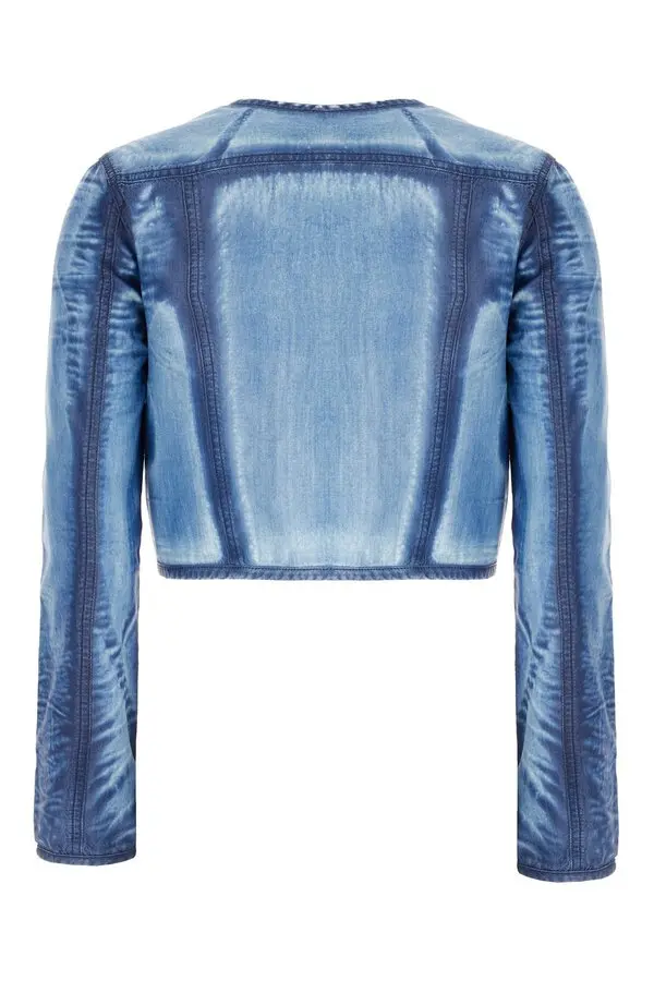DIESEL® Cropped Denim Jacket With Button Details
