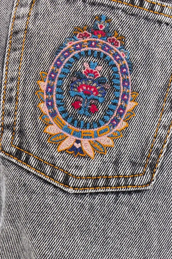 Etro Wide Leg Jeans With Button Detail - Multicolor