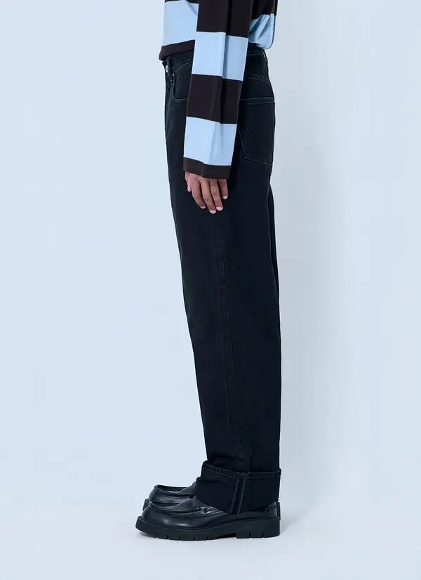 Bottega Veneta Wide-leg Denim Jeans With Contrast Stitching