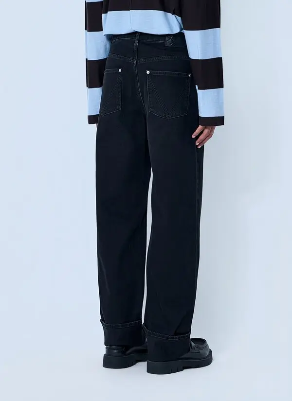 Bottega Veneta Wide-leg Denim Jeans With Contrast Stitching