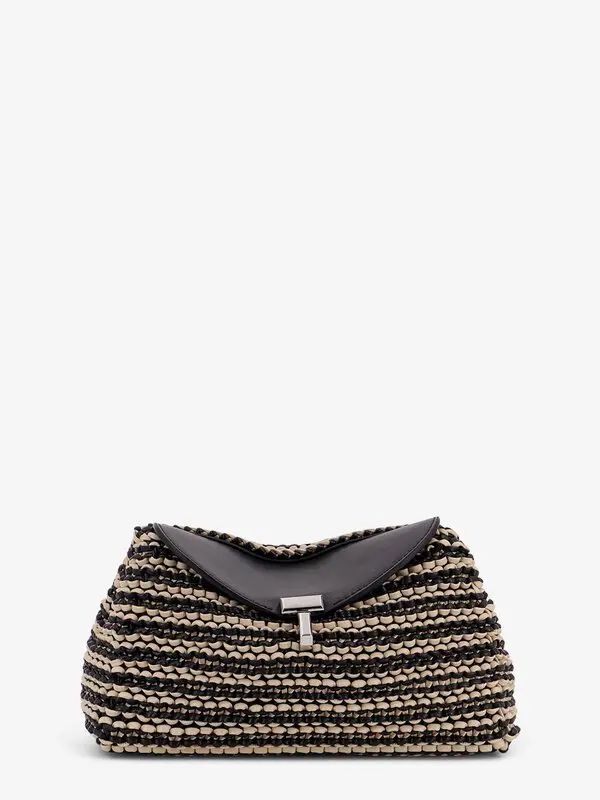 TOTEME Mini T-lock Clutch In Woven Leather - Multicolor