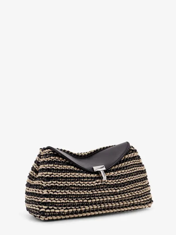 TOTEME Mini T-lock Clutch In Woven Leather - Multicolor