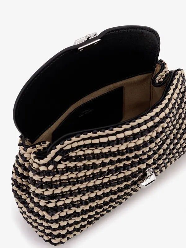 TOTEME Mini T-lock Clutch In Woven Leather - Multicolor
